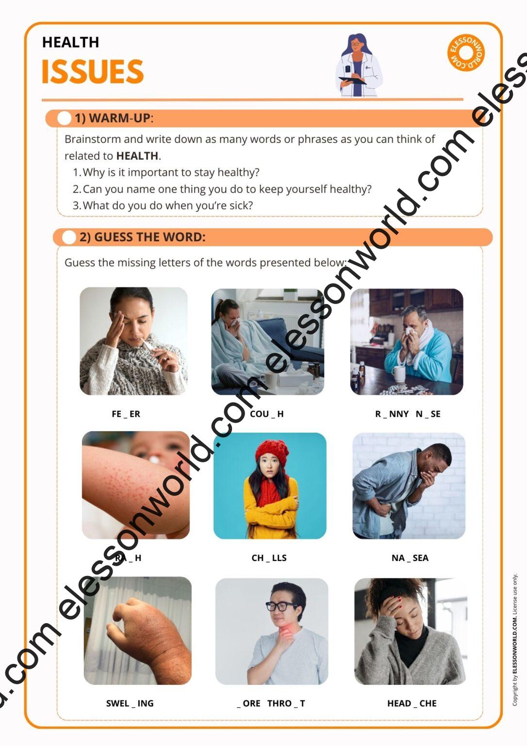 Health Issues: ESL Lesson Plan - elessonworld.com