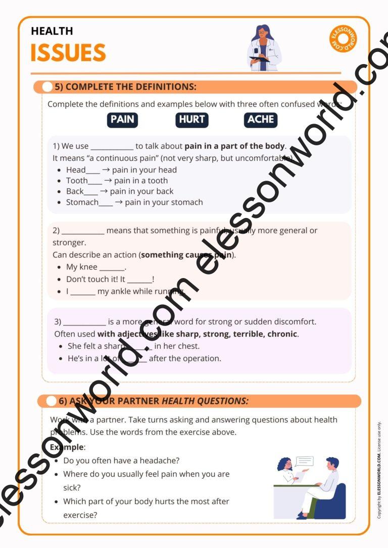 Health Issues: ESL Lesson Plan - elessonworld.com