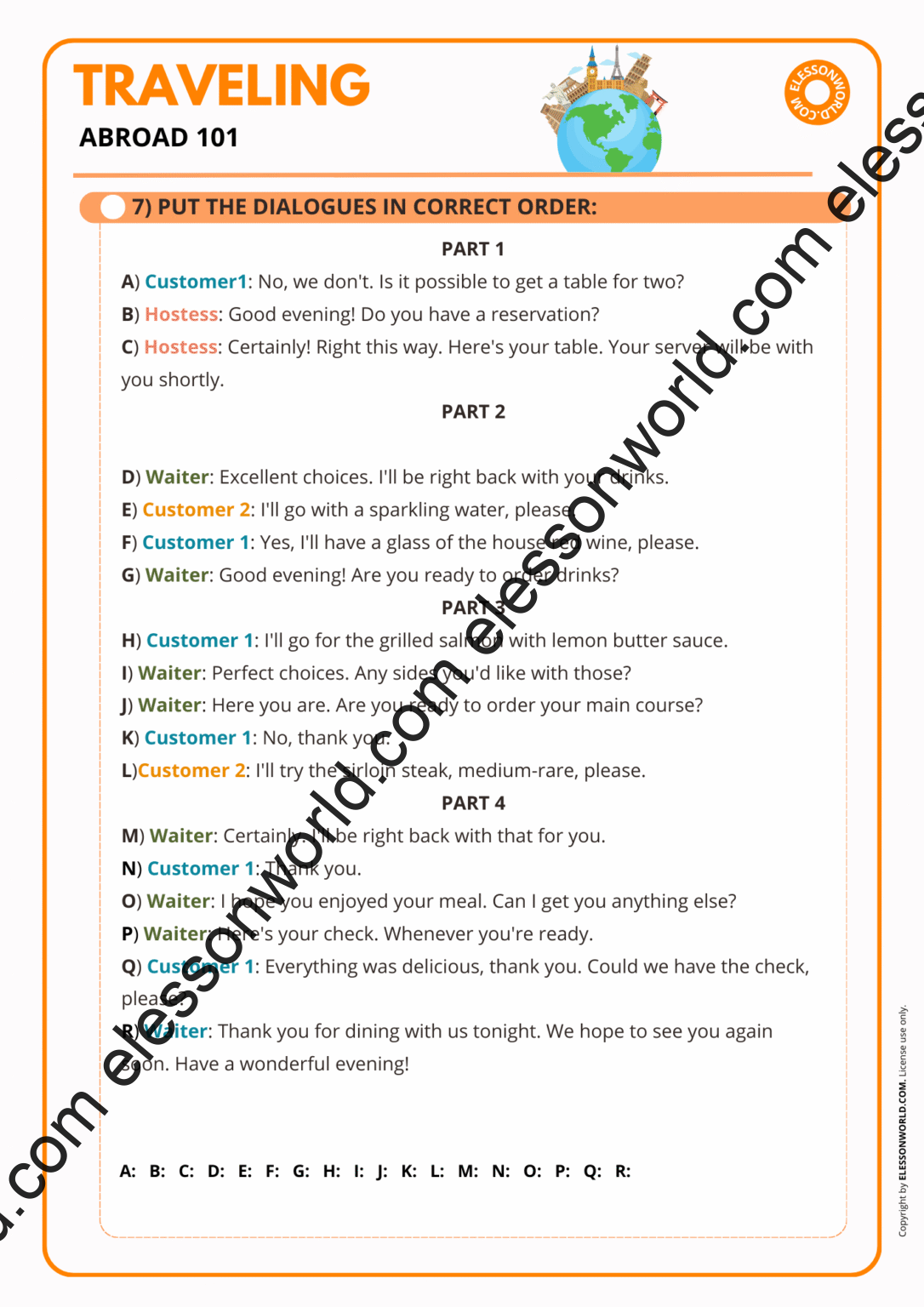 Traveling Abroad 101: ESL Lesson Plan - elessonworld.com