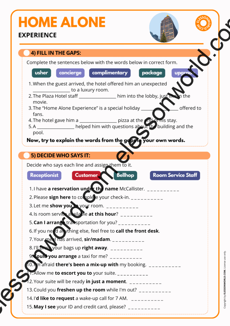 Home Alone Experience: B1–B2 Christmas ESL Lesson on Travel & Hotel English