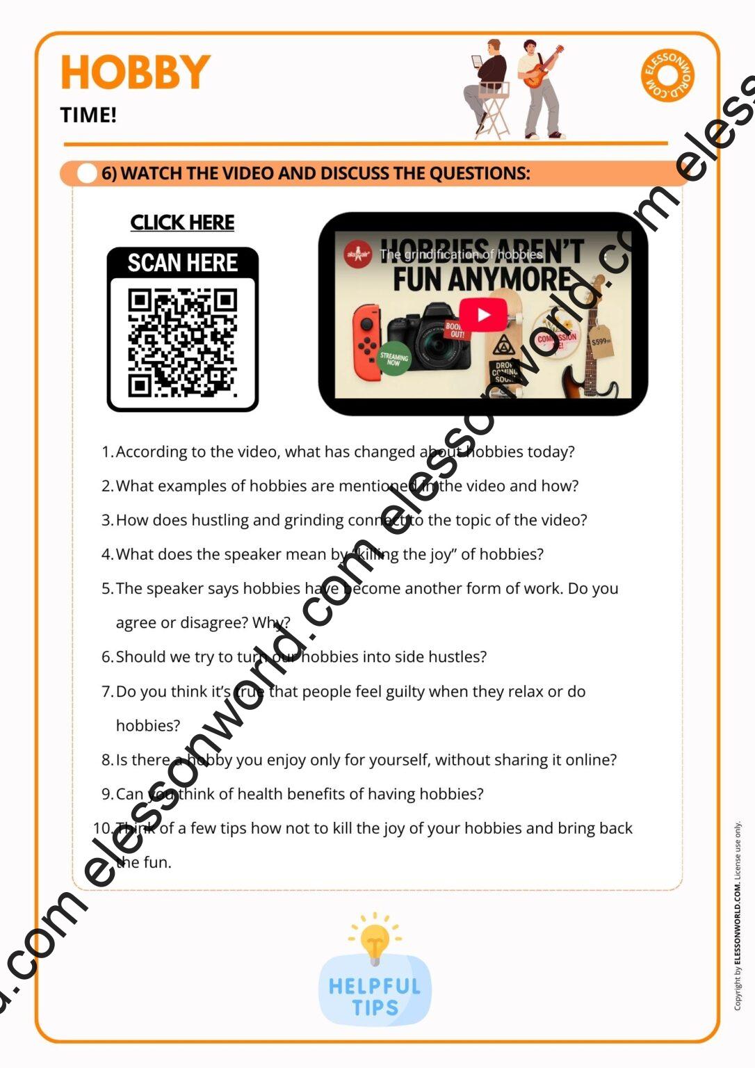 Hobbies and Free Time | A2–B1 ESL Speaking Lesson