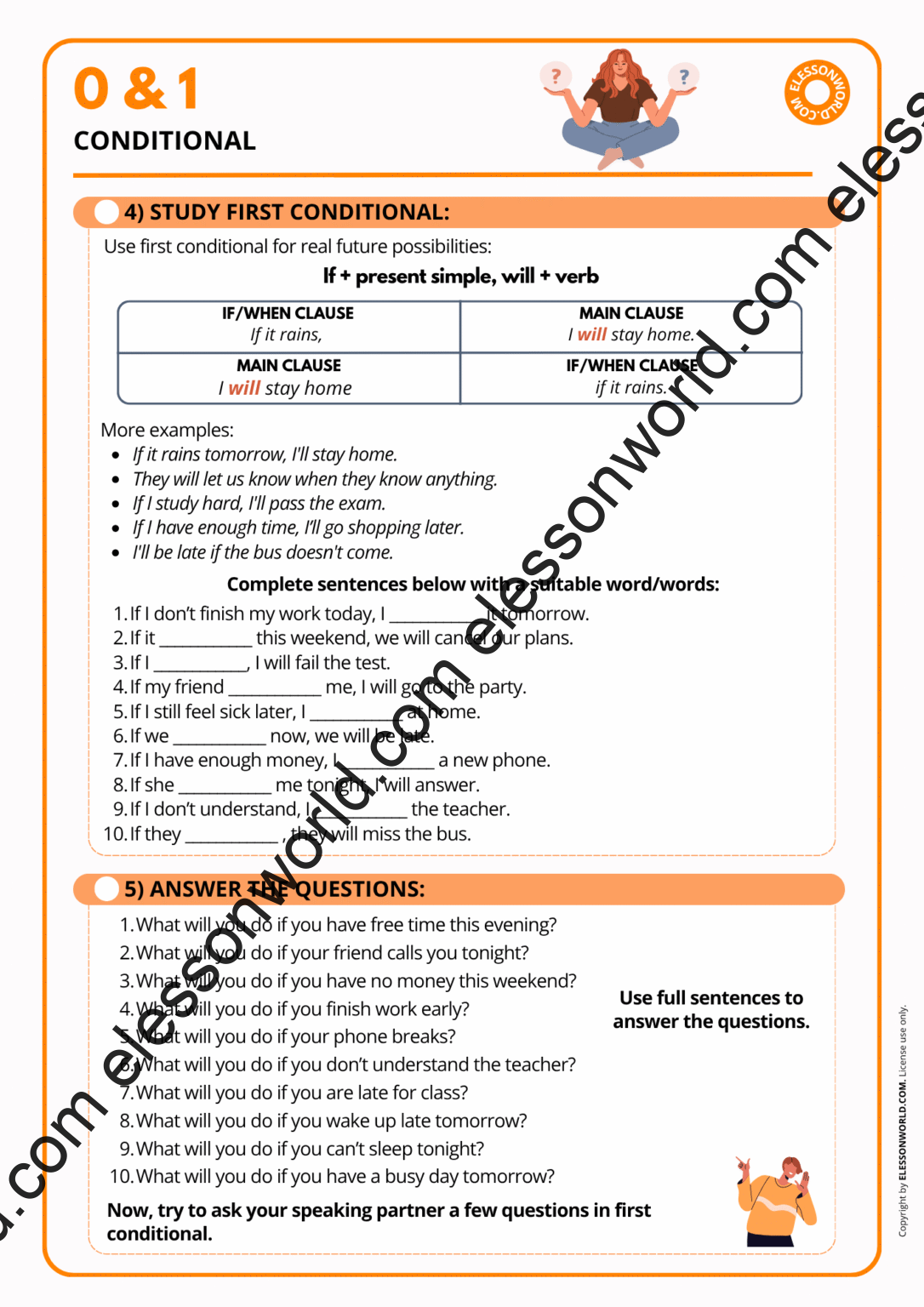 A2–B1 ESL Lesson: Zero & First Conditional | No-prep